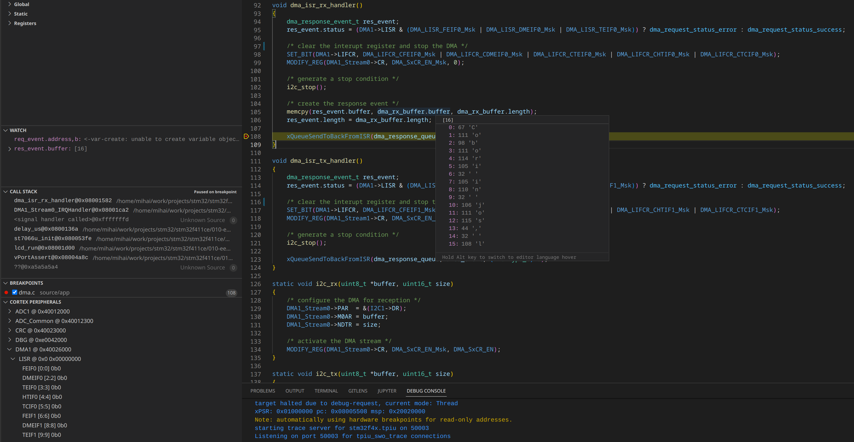 STM32 - Cortex M4 - #5 i2c+dma